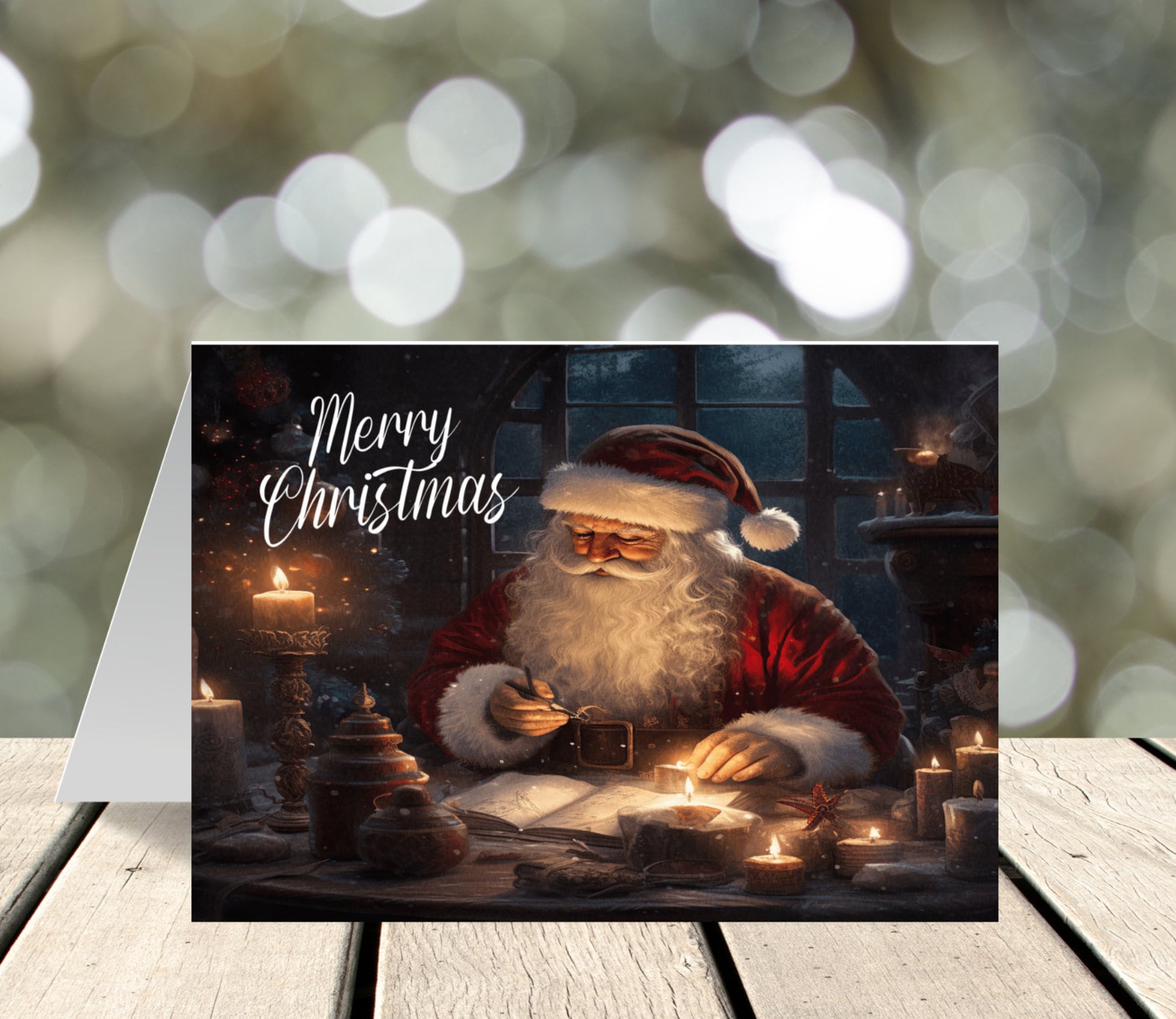 Printable Santa Christmas Card Download - Easy Folded Card Template ...