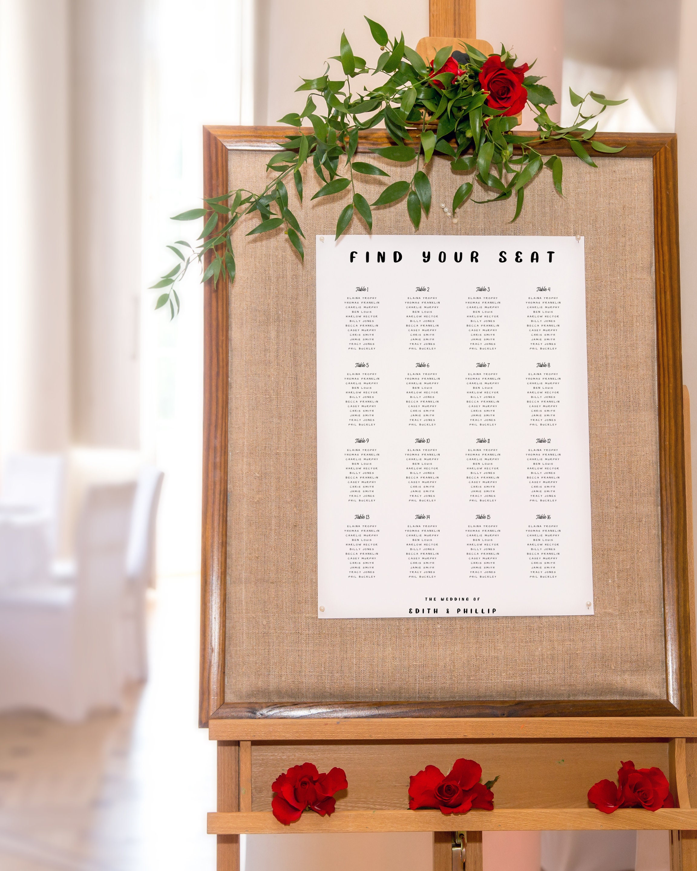 Minimalist Seating Chart Digital Template | Editable Template ...