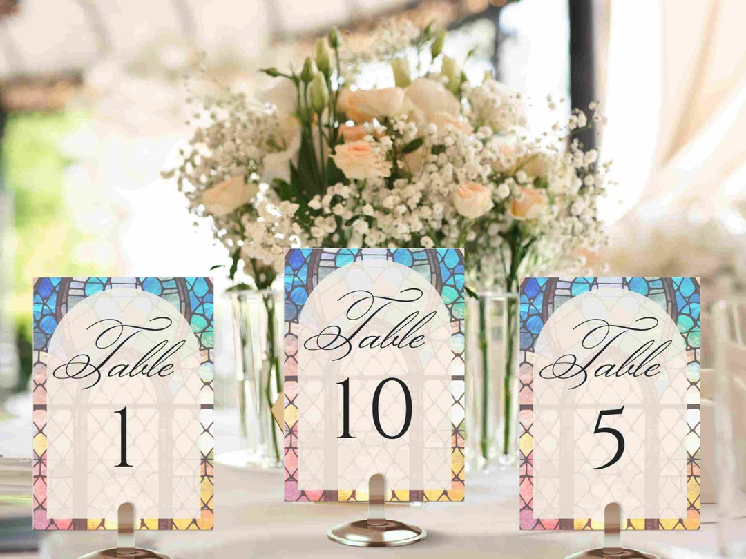 Stained Glass Theme Table Numbers | Instant Download | Elegant Table ...