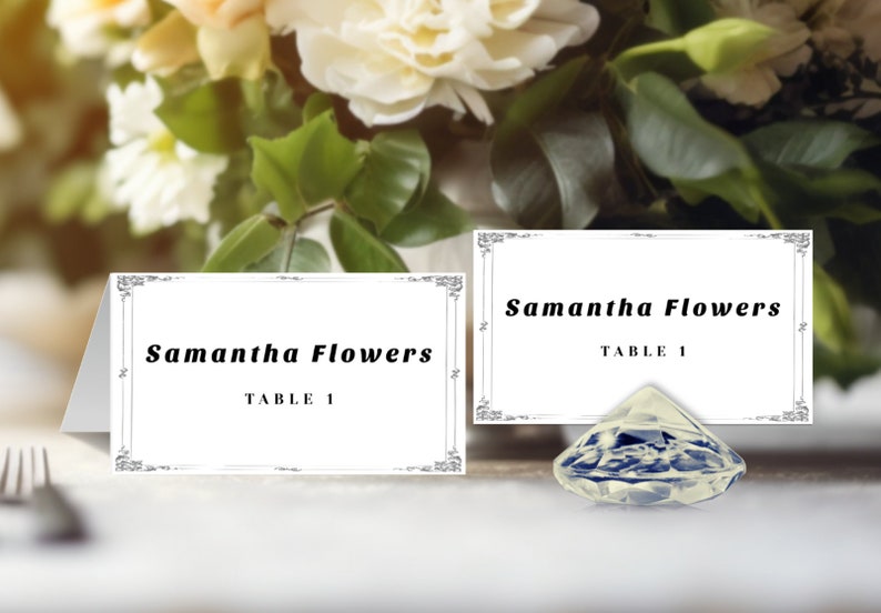 Wedding Reception Place Card Template, Table Place Cards, Minimalist ...