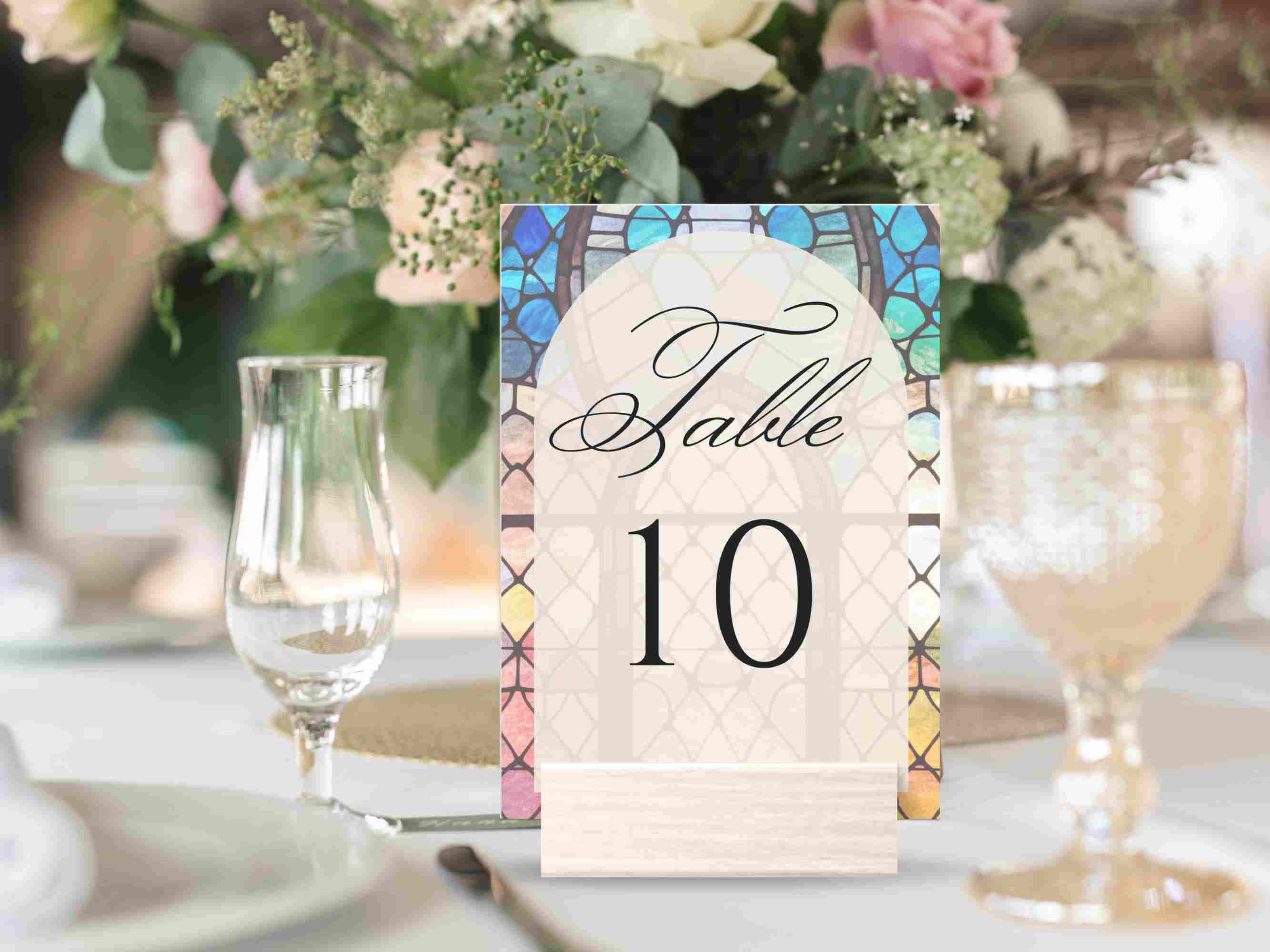 Stained Glass Theme Table Numbers | Instant Download | Elegant Table ...
