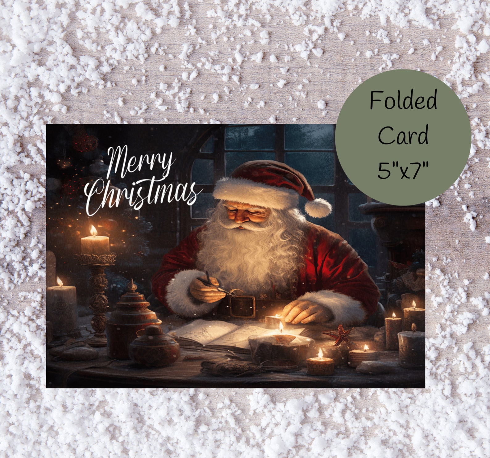 Printable Santa Christmas Card Download - Easy Folded Card Template ...