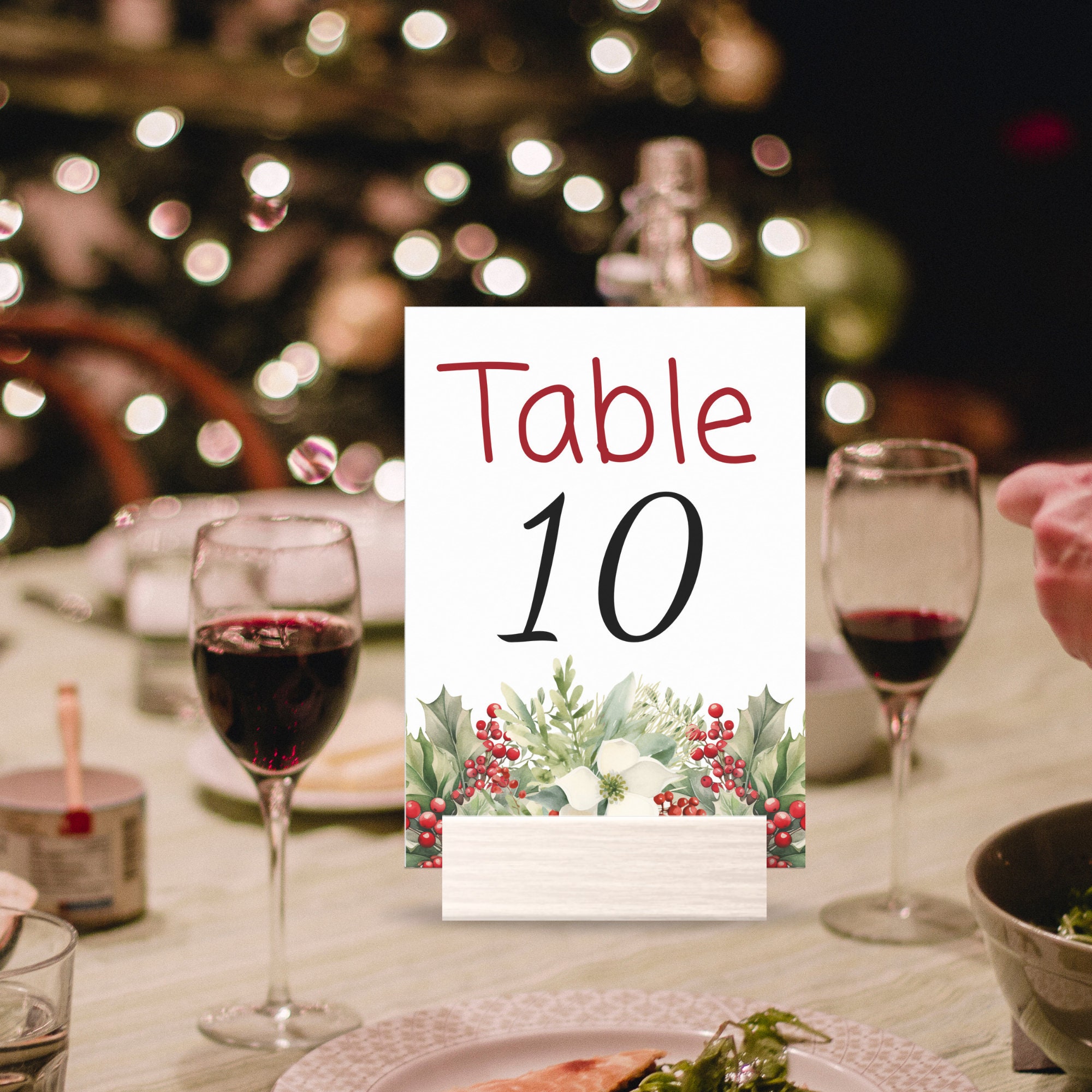 Christmas Table Number Template | Holiday Decor | Holiday Table Numbers ...