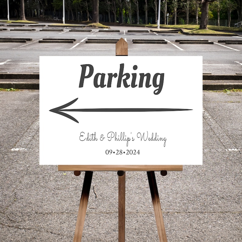 Wedding Parking Sign, Event Parking With Arrow. Perfect for Any Event ...