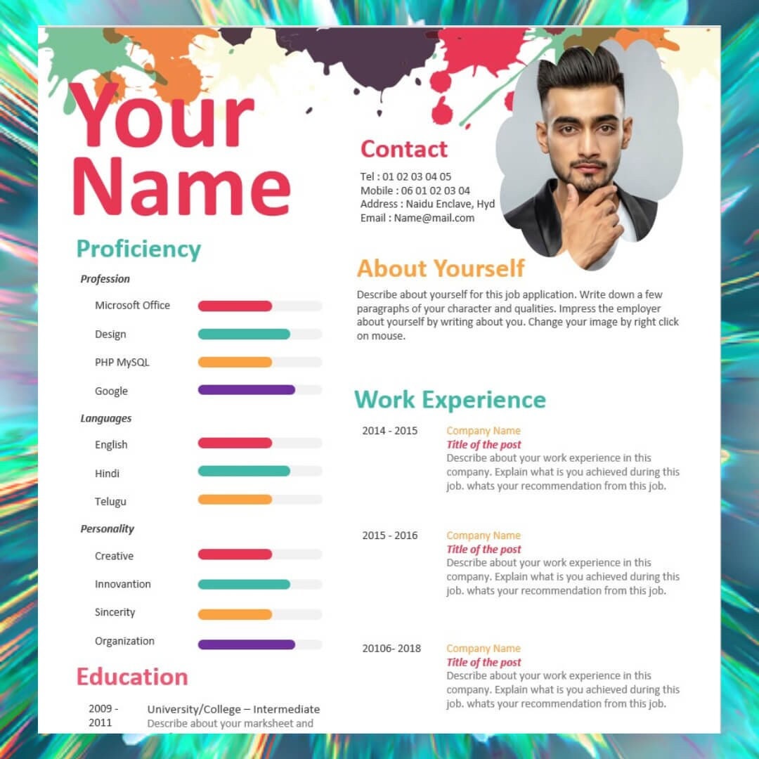 CV Template, Resume Template, CV Pptx Format, Resume Pptx Format ...