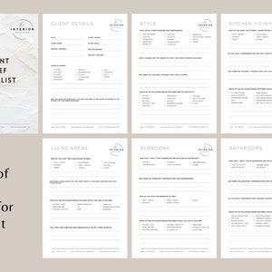 Interior Design Client Brief Checklist Template - Etsy Australia