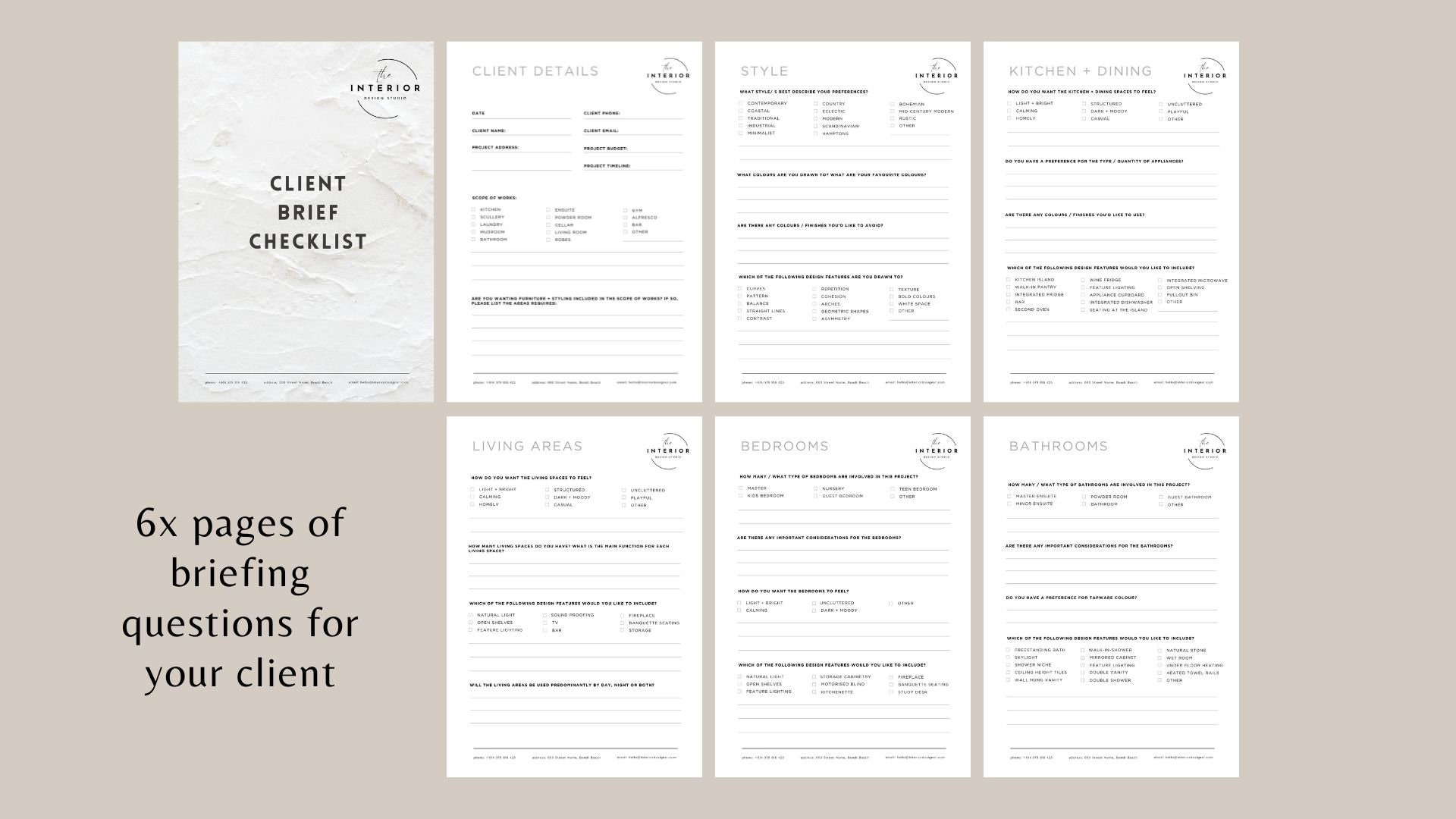 Interior Design Client Brief Checklist Template - Etsy