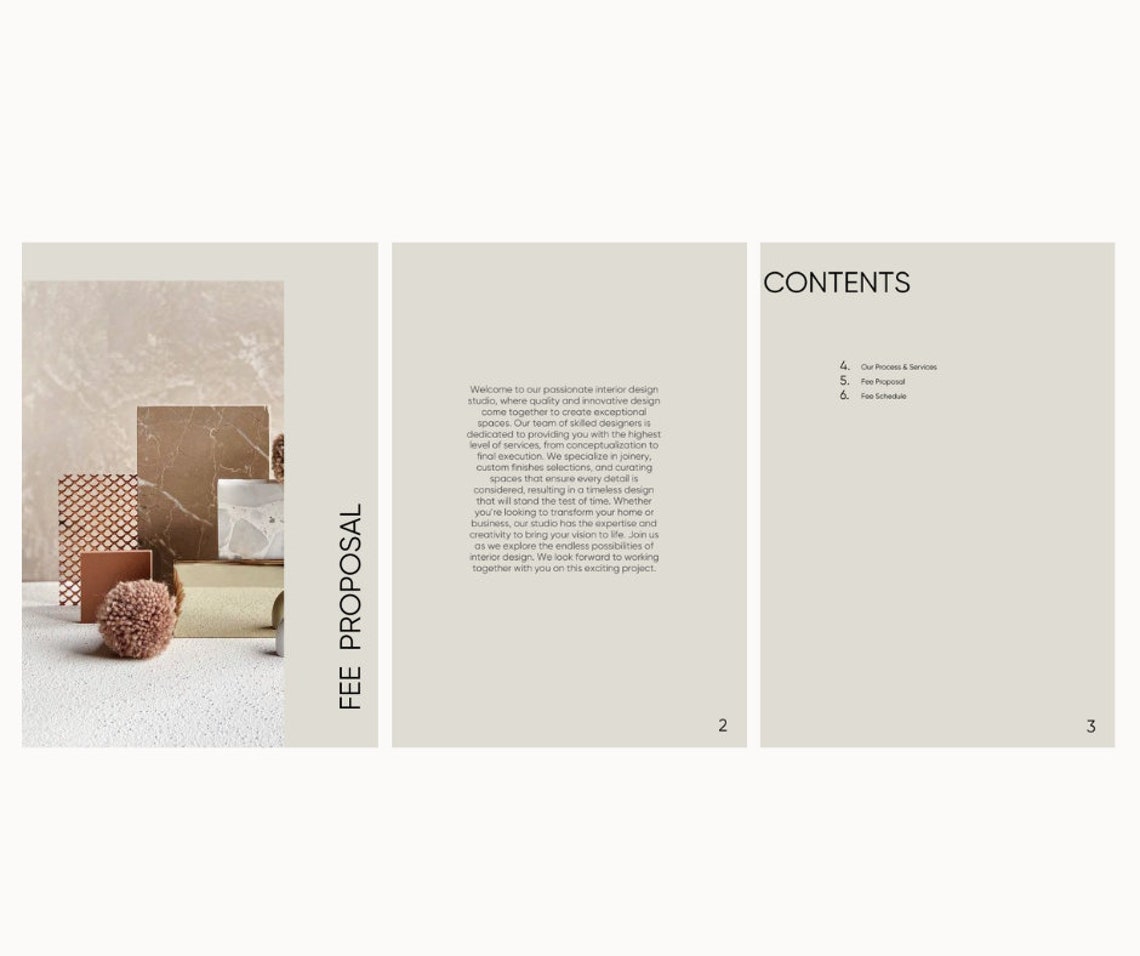 Interior Design Fee Proposal Template - Etsy