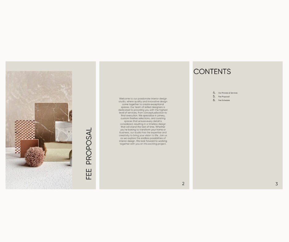 Interior Design Fee Proposal Template - Etsy