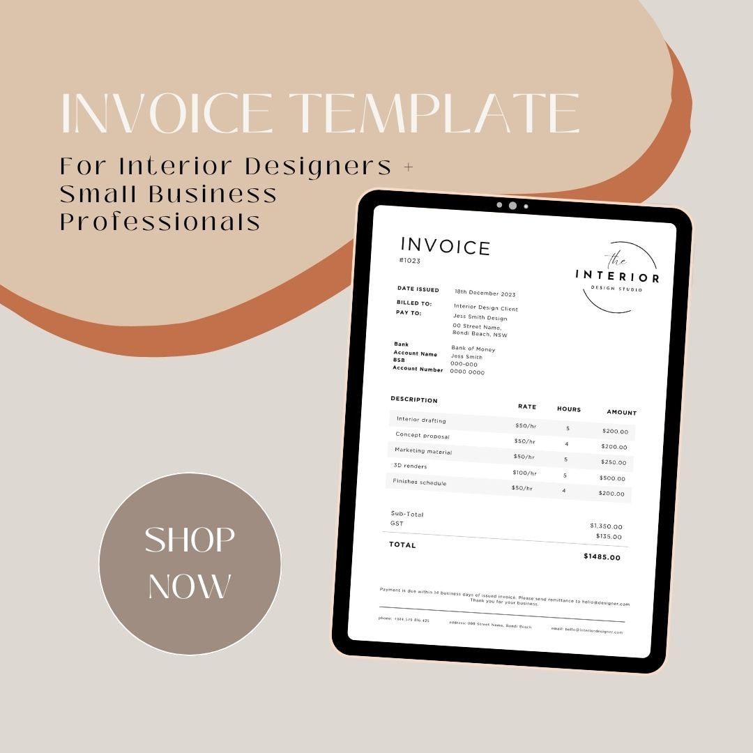Invoice Template for Designers + Small Business - Etsy