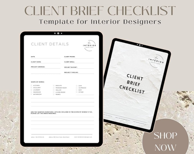 Interior Design Brief Checklist/ Architectural Brief/ Design Brief ...
