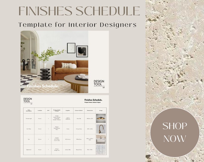 Interior Design Finishes Schedule Canva Template - Etsy