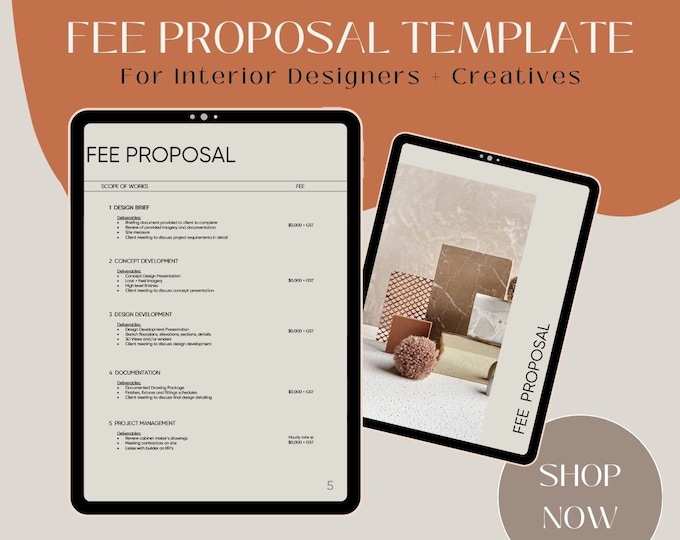 Interior Design Fee Proposal Template - Etsy