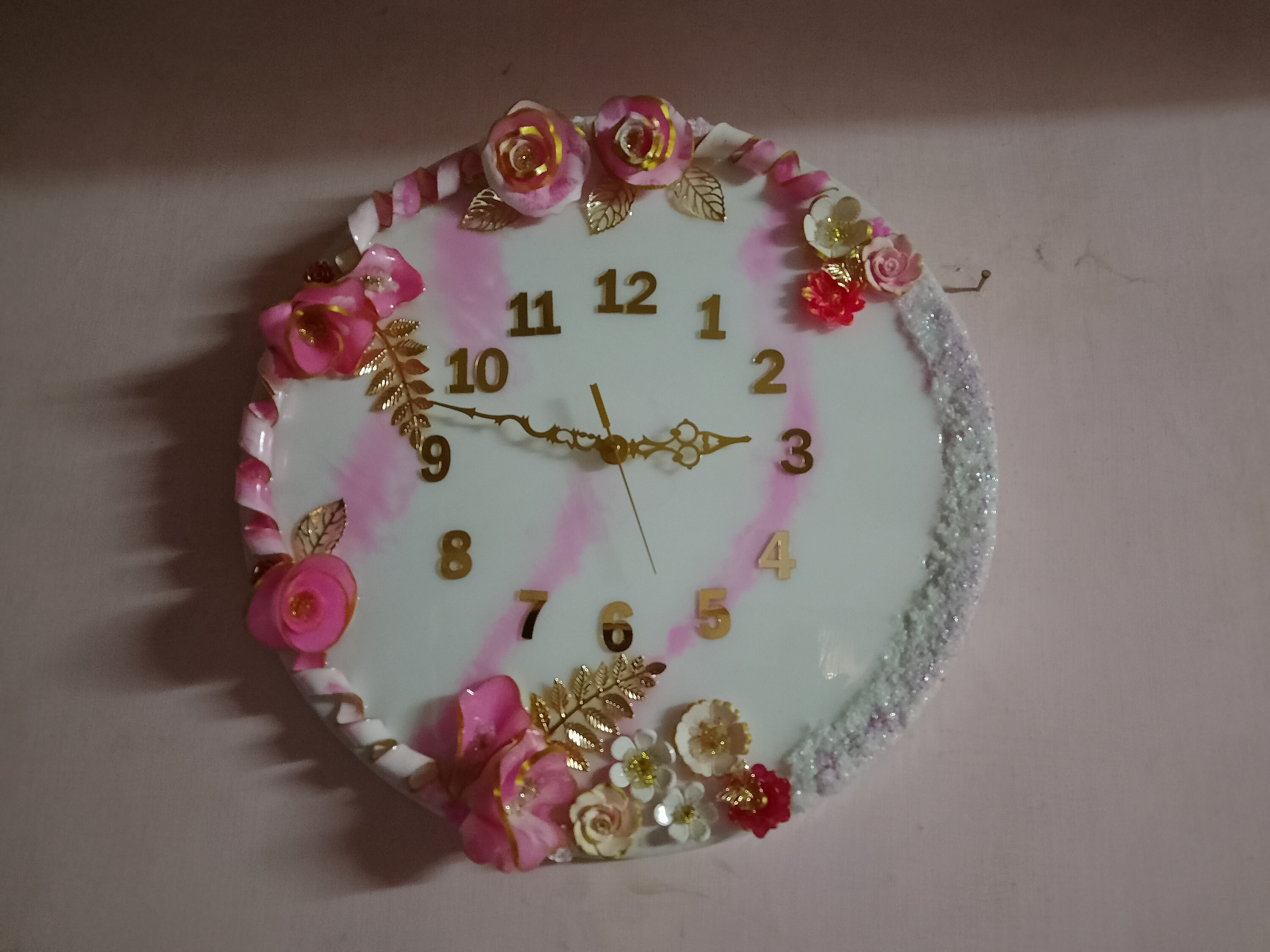 Resin 3D Flower Wall Clock - Etsy