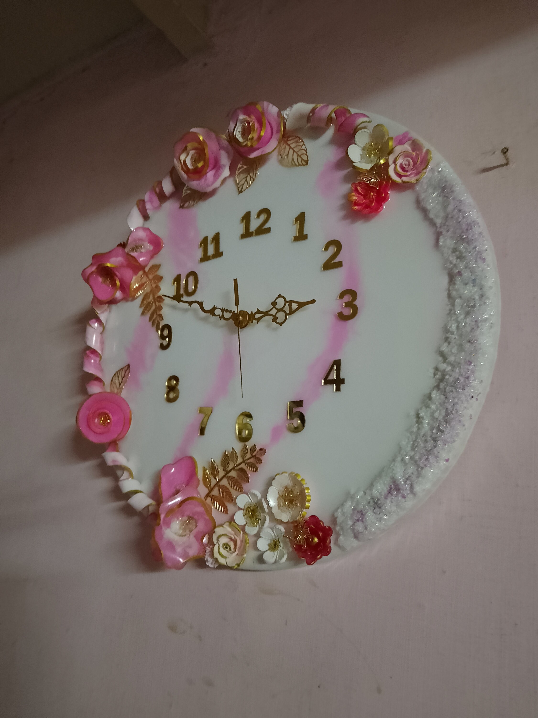 Resin 3D Flower Wall Clock - Etsy