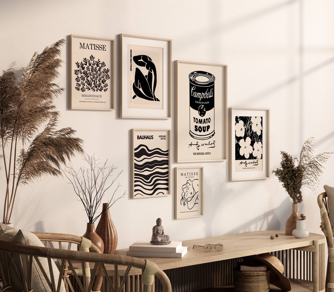 Set of 6, Boho Artist Poster Set, Matisse, Andy Warhol, Picasso ...