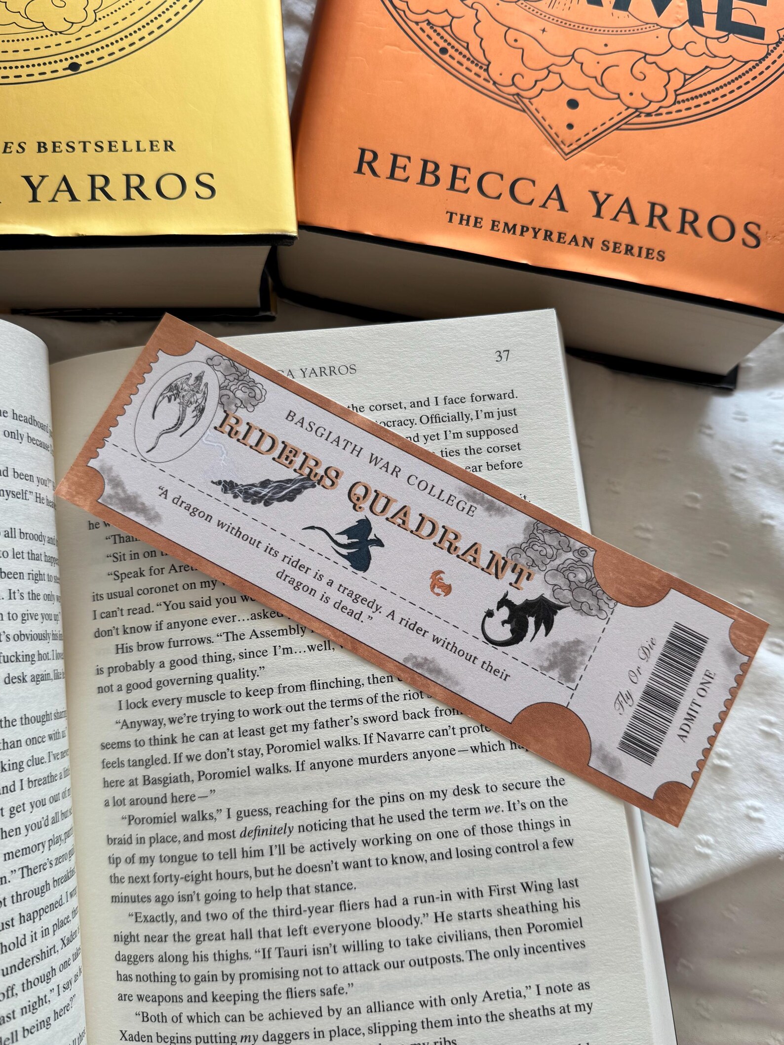 Fourth Wing Quadrant Ticket Bookmarks: Rider, Healer, Scribe, Infantry ...