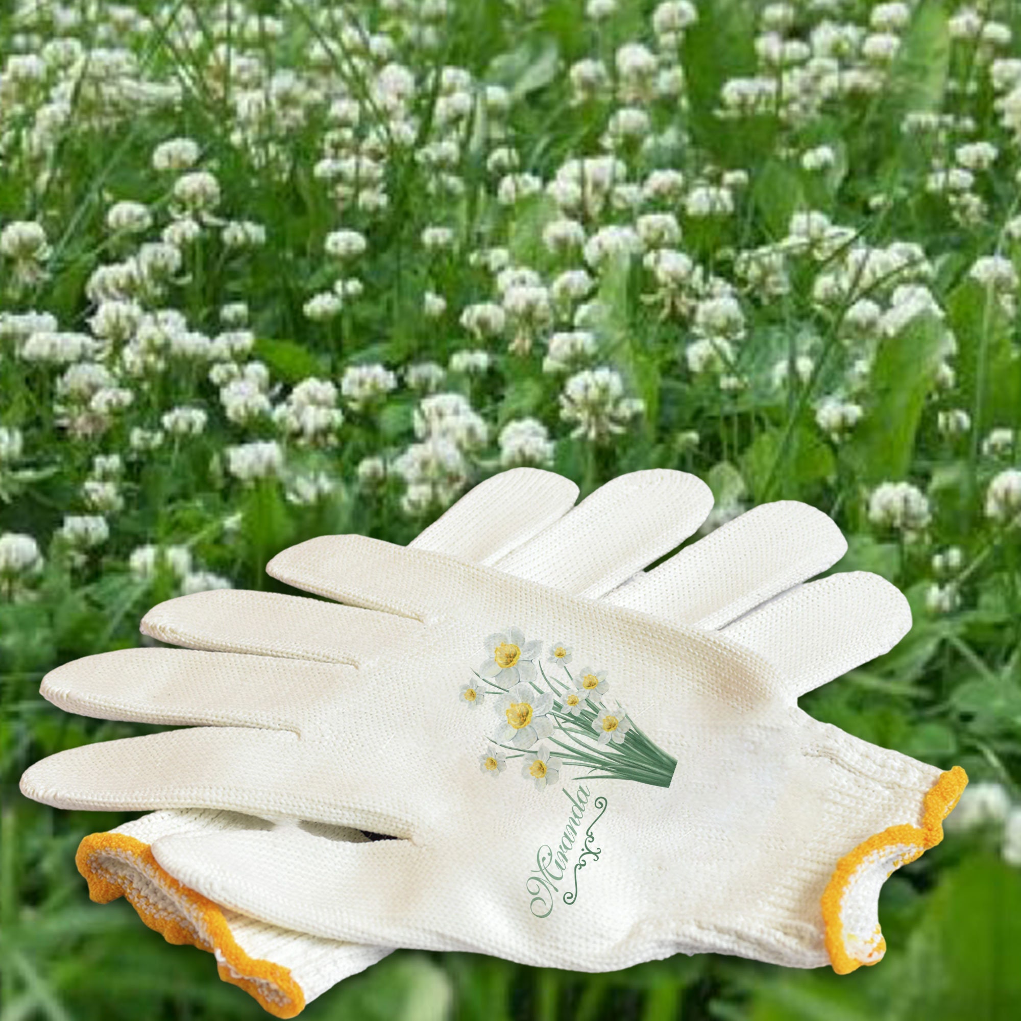 Birth Flower Gloves, Personalized Name Garden Gloves, Original ...
