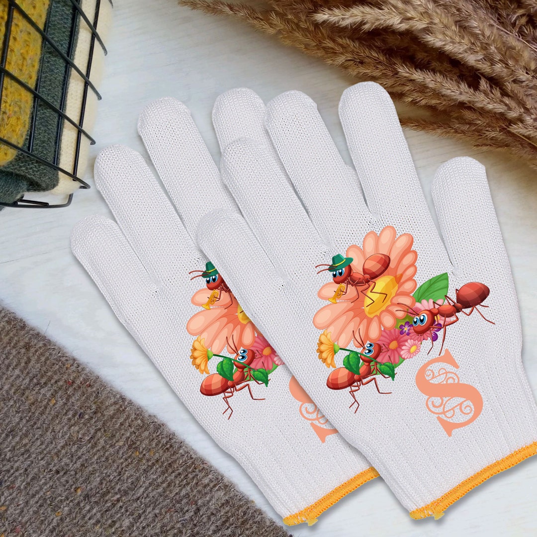 Floral Customized Gloves, Original Personalized Name Gloves, Custom ...