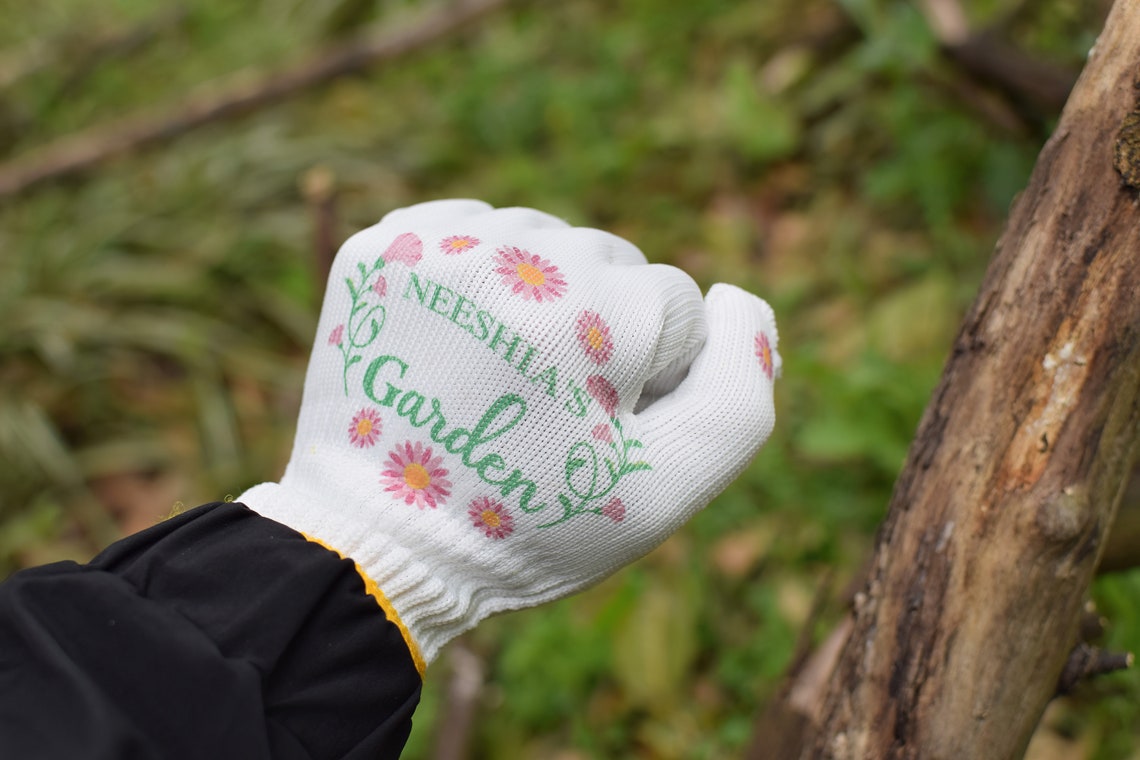 Women Custom Name Gardening Gloves Personalized Flower Gloves - Etsy