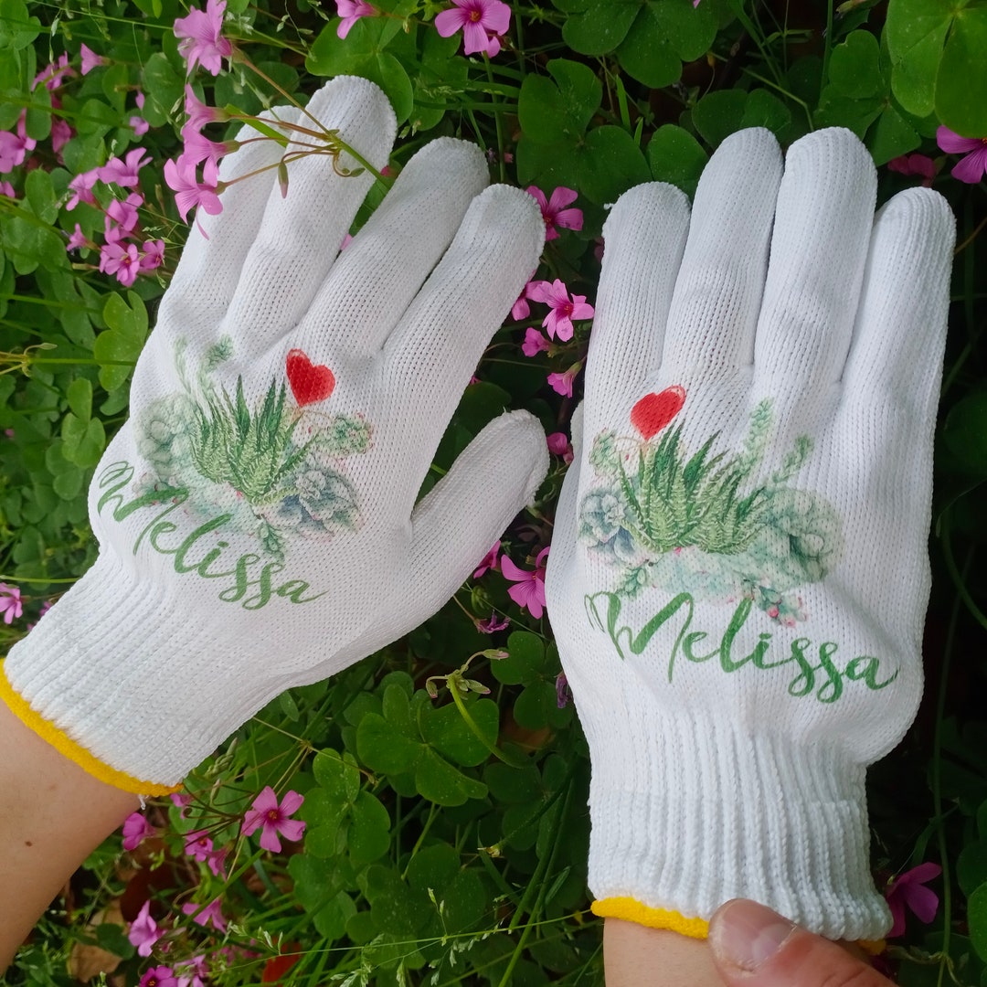 Personalized Garden Gloves: Custom Name Acrylic Work Gloves - Etsy