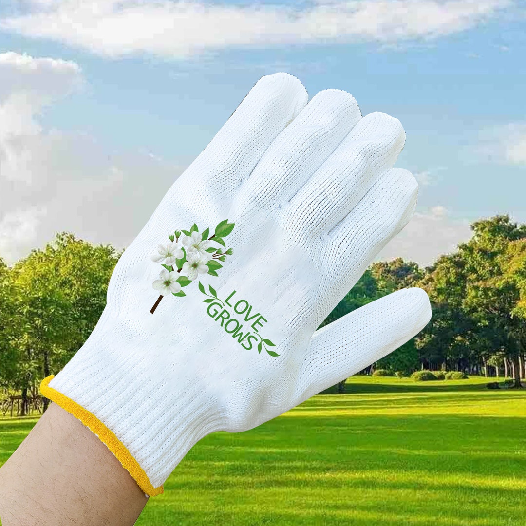 Birth Flower Gloves, Personalized Name Gardening Gloves, Original ...