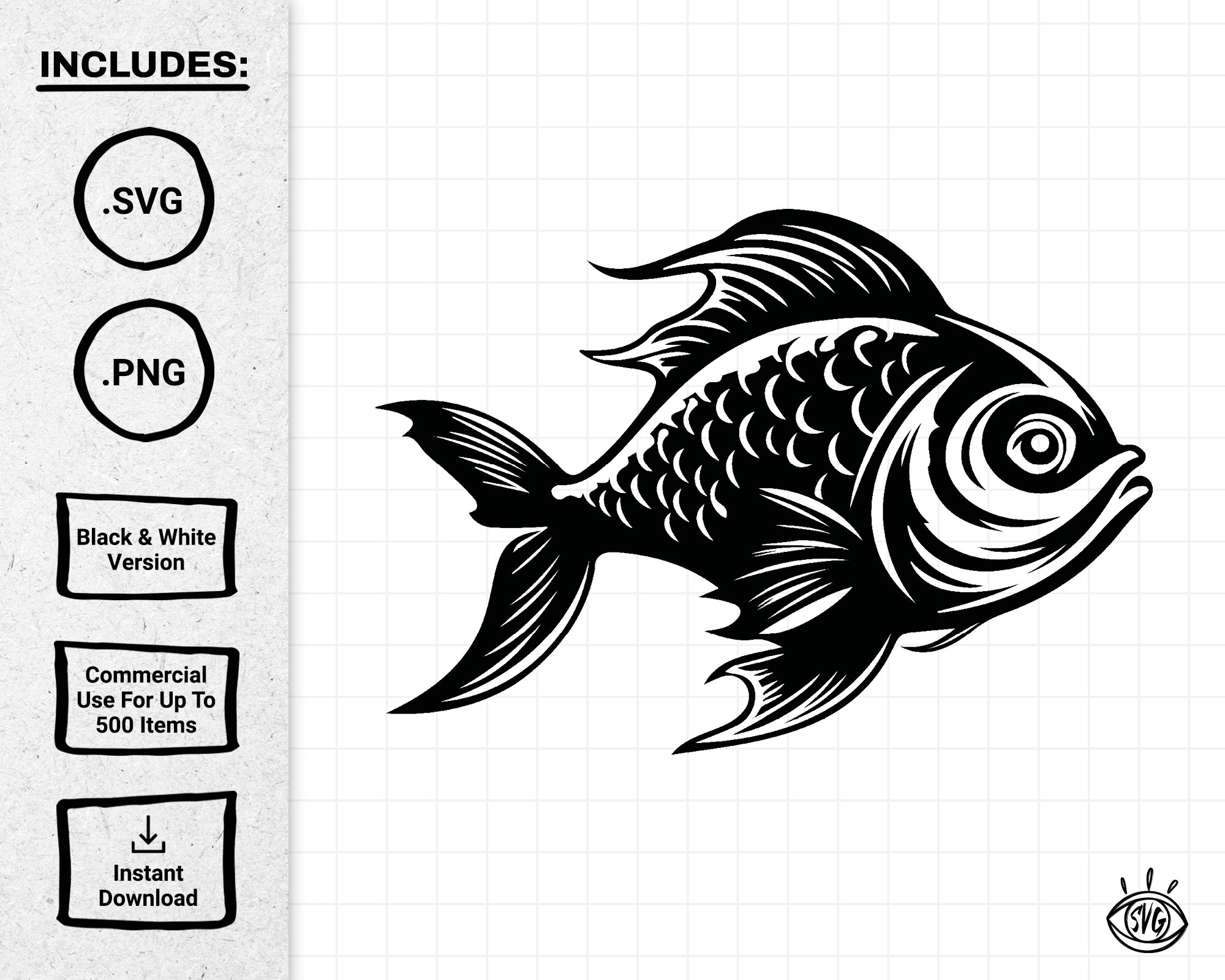 Fish SVG Fish PNG Simple Fish SVG Fish Clipart Ocean - Etsy UK