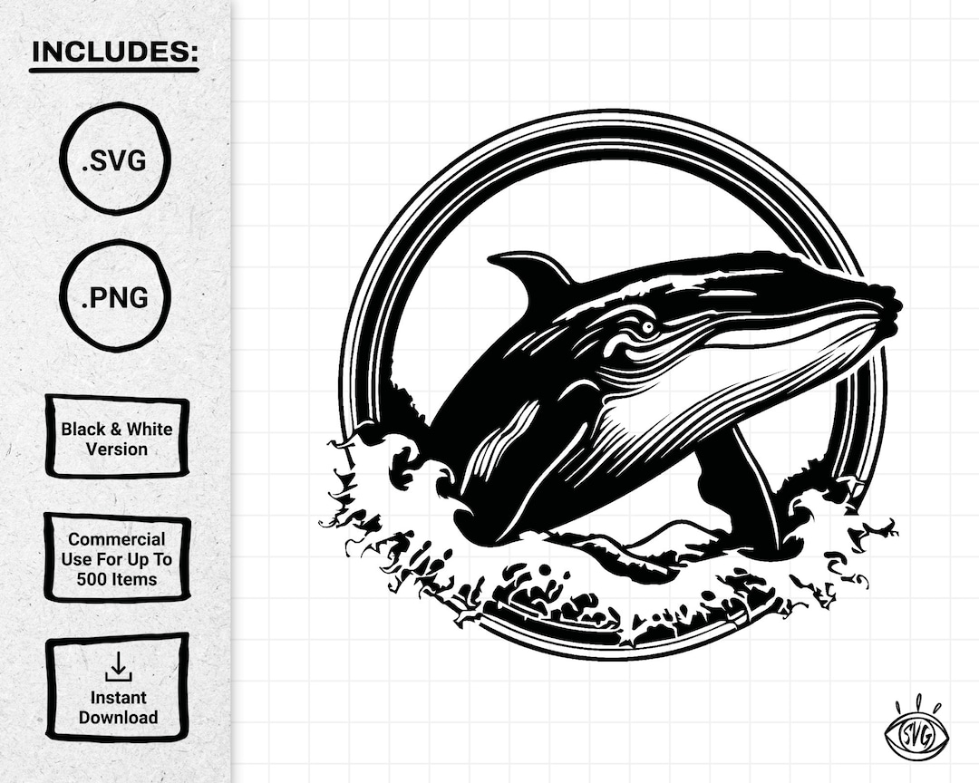 Whale SVG Whale PNG Ocean SVG Whale Clipart - Etsy