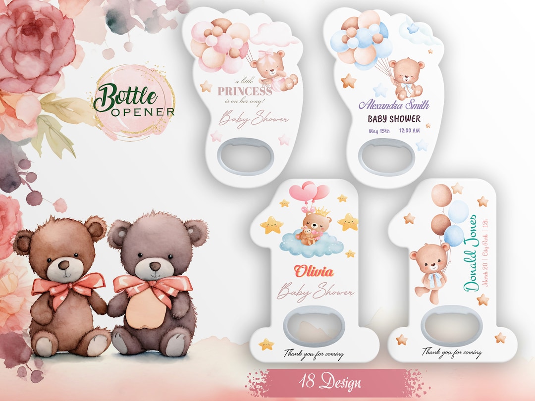 Personalized Footprint Magnet Bottle Opener: Baby Shower Favors - Etsy