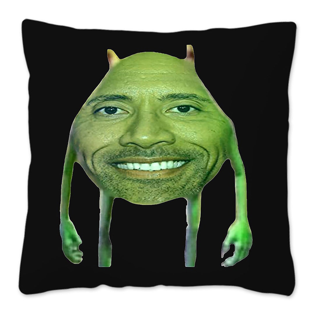 The Rock Meme Face Pillow Cover Funny the Rock Face - Etsy