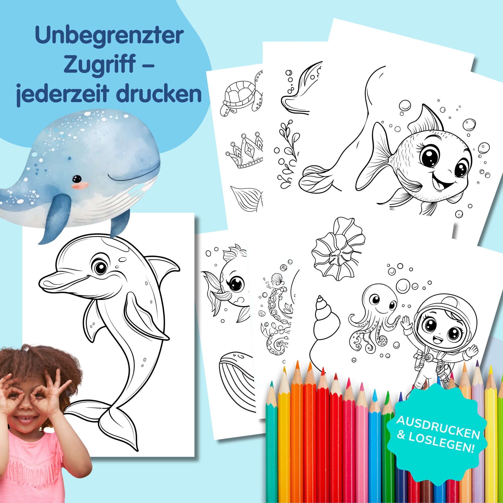 100 Underwater World Coloring Pages, Mermaid Coloring Pages, Dolphin ...
