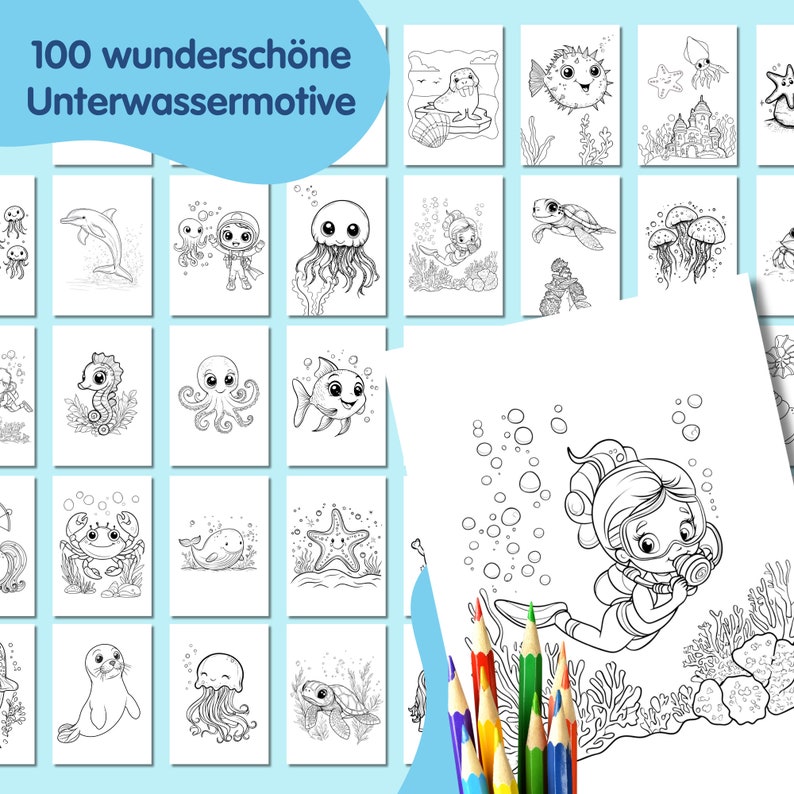 100 Underwater World Coloring Pages, Mermaid Coloring Pages, Dolphin ...