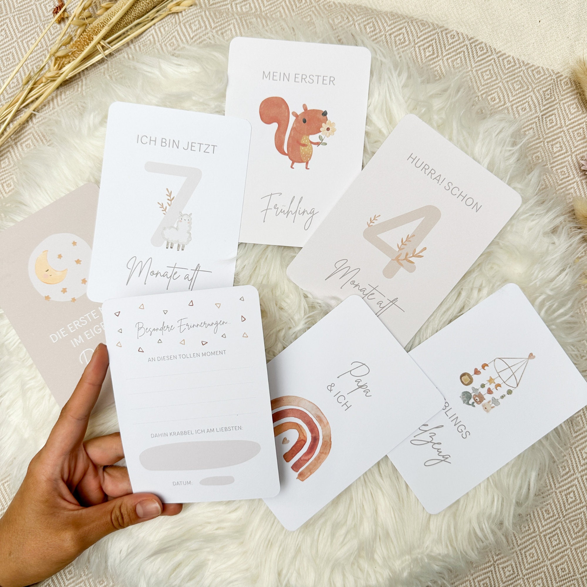 50 Milestone Cards "your First Year" to Fill Out Including Cotton Bag ...