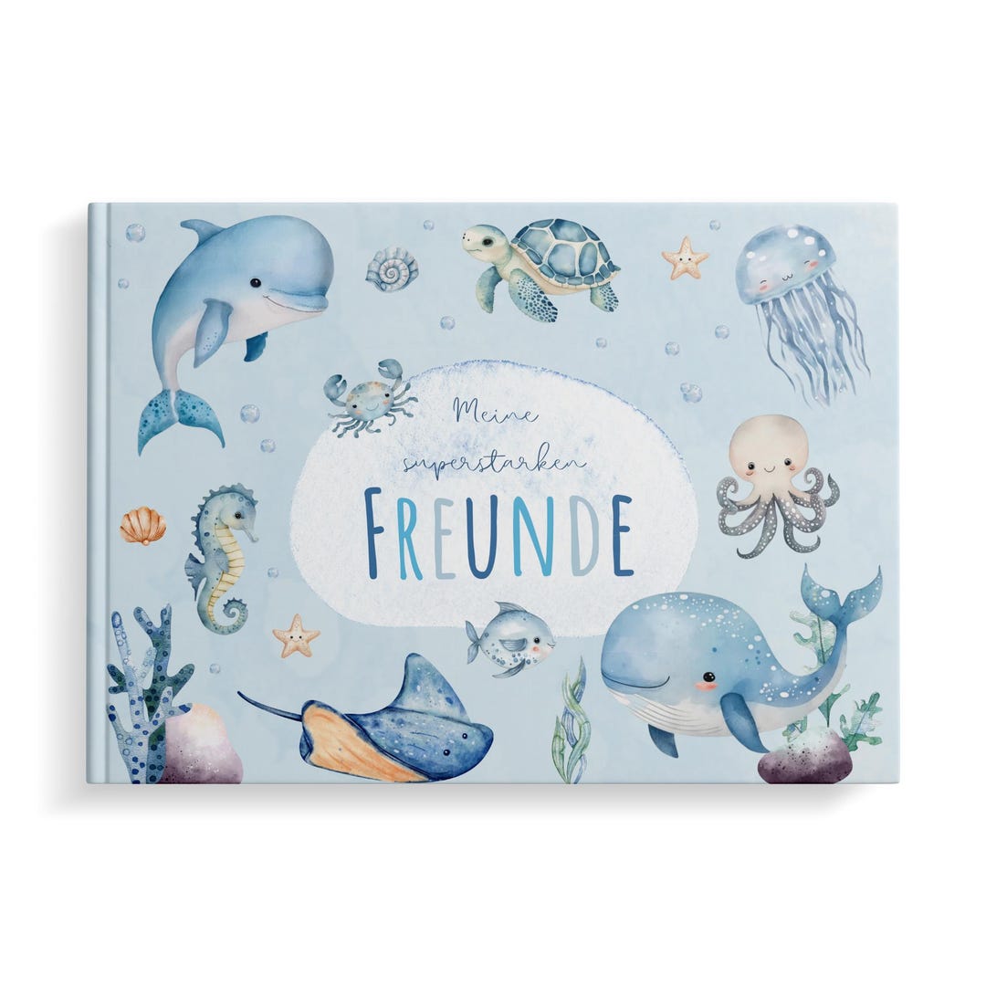 Friendship Book Underwater World for Children Friendship Album Dolphin ...