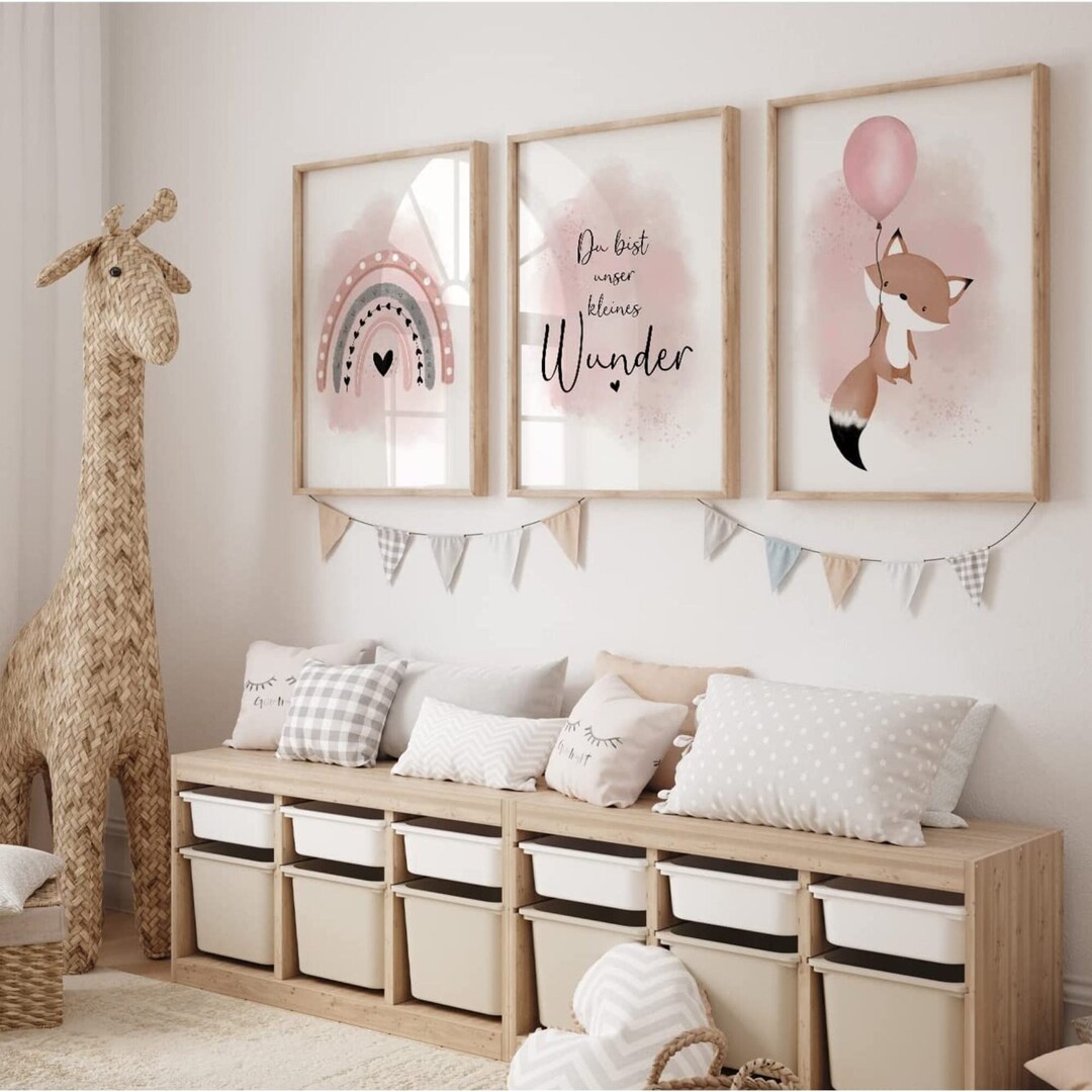 Meinbaby123® Set of 3 DIN A2 Pictures for Children's Rooms | Posters ...