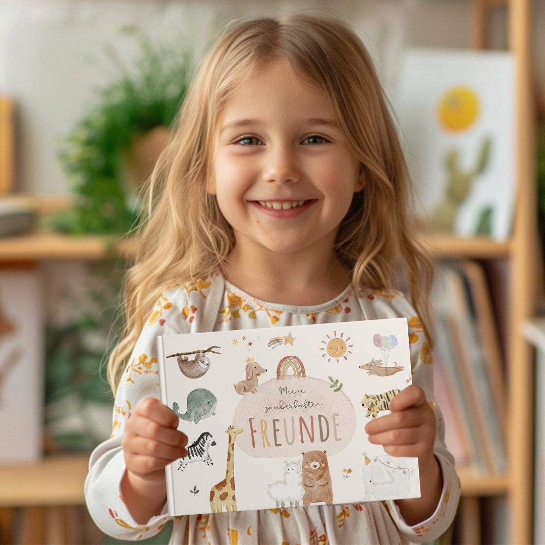 Friendship Book Boho Animals for Children | Friendship Album Boho ...