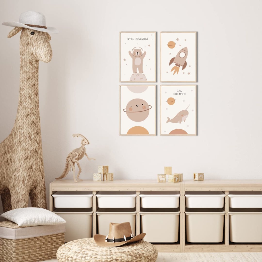 Meinbaby123® Set of 4 DIN A4 Pictures for Children's Rooms | Posters ...