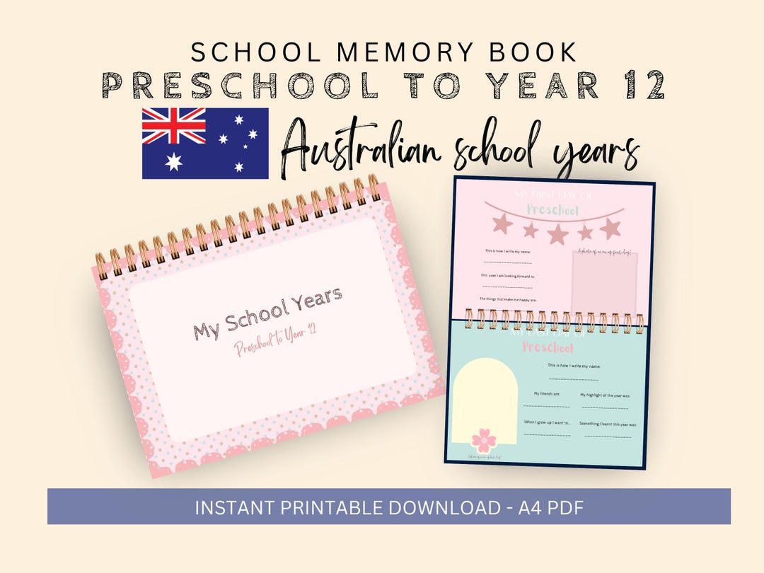 Editable School Years Memory Book, School Journal, School Photo Book ...