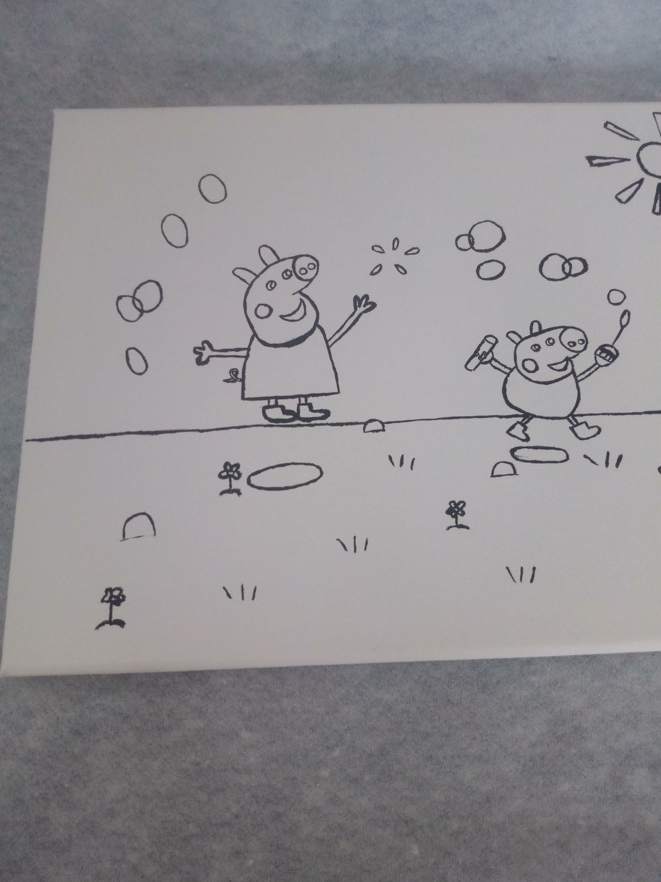 Canvas to Paint or Color Peppa Pig for Children, Peppa Pig Painting to ...