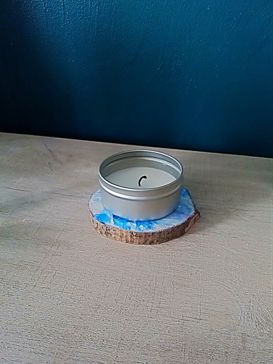 Hand-painted Decorative Wooden Log – Pink and Blue Planet Motif ...