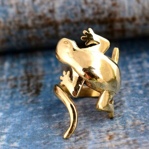 Lizard Ring, 18k Gold Plated Lizard Ring, Lizard Jewelry, Reptile Ring ...