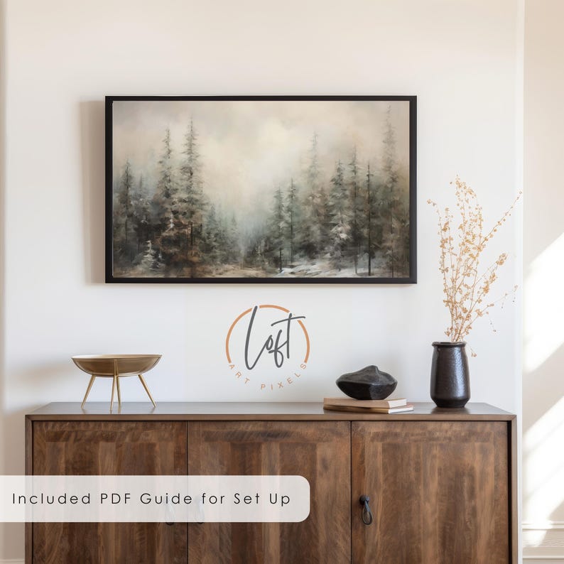 Winter Forest Painting Frame TV Art | Instant Decor Painting ...