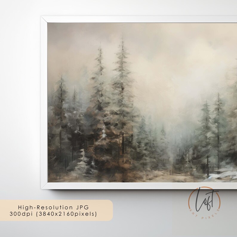Winter Forest Painting Frame TV Art | Instant Decor Painting ...