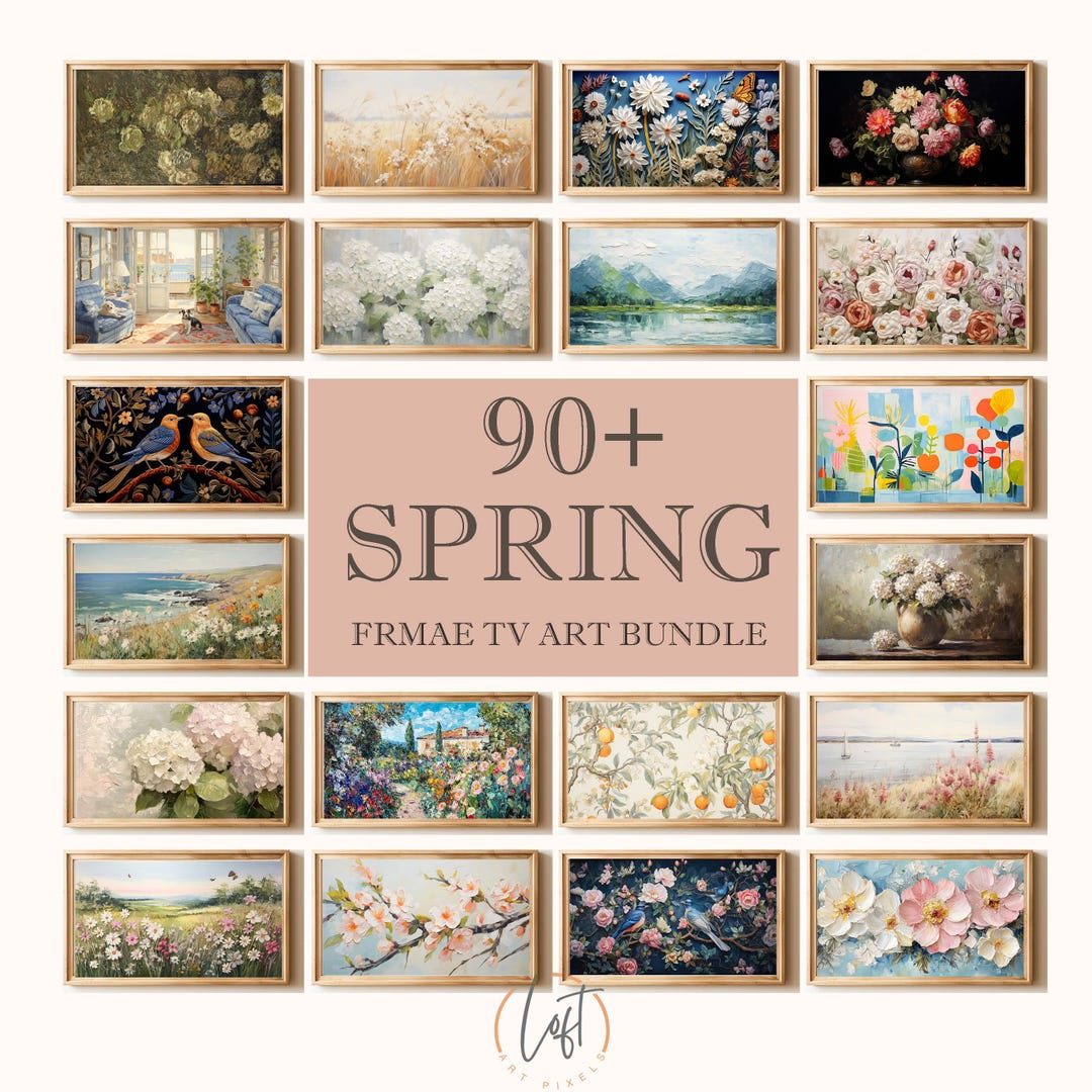 Spring Frame Tv Art Bundle of 90+ | Colorful Textured Floral Tv ...
