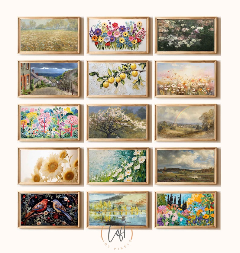 Spring Frame Tv Art Bundle of 90+ | Colorful Textured Floral Tv ...