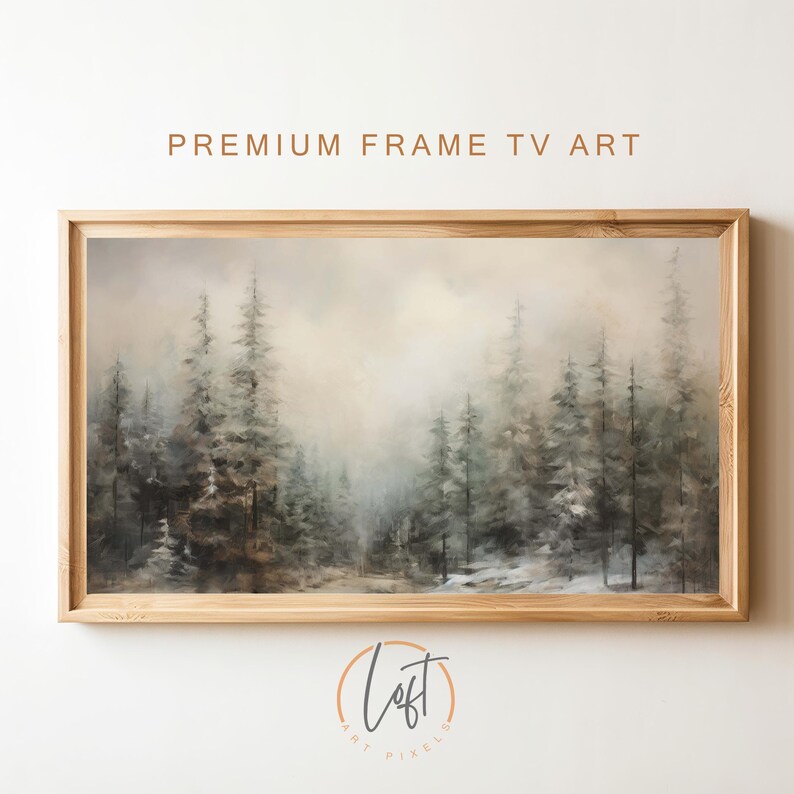 Winter Forest Painting Frame TV Art | Instant Decor Painting ...