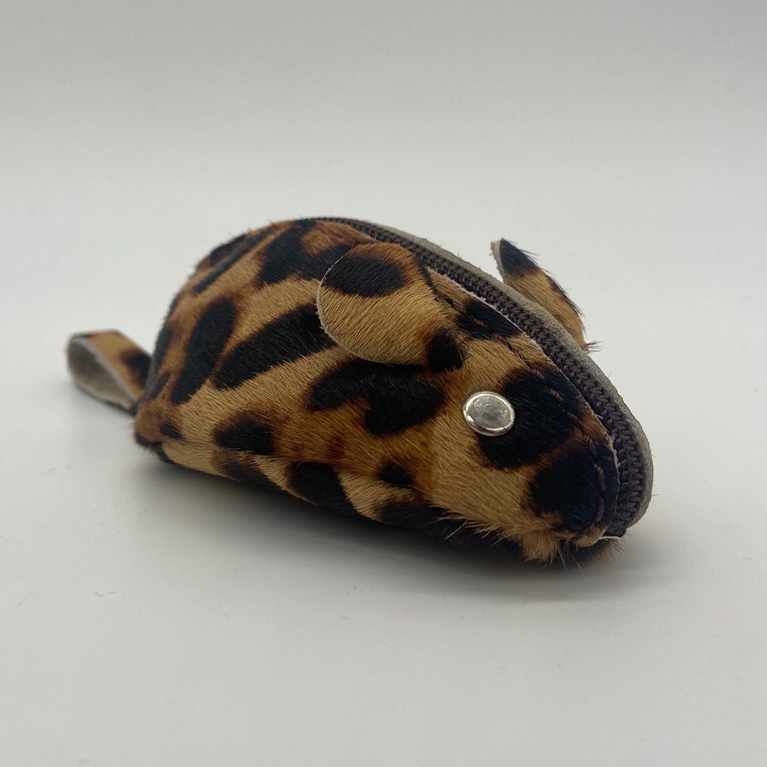 Furry Leather Coin Purse in the Shape of a Mouse - Etsy UK
