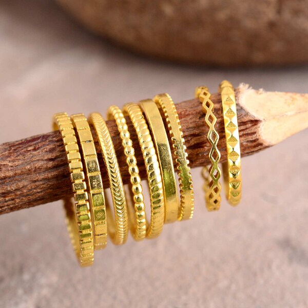 Thin Stacking Rings - Etsy