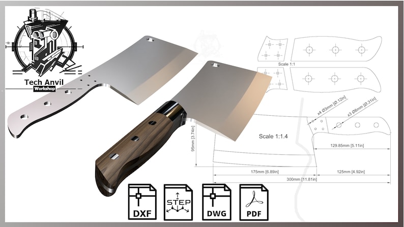 Cleaver Design Template, Pdf, Dxf, Dwg, Step - Etsy