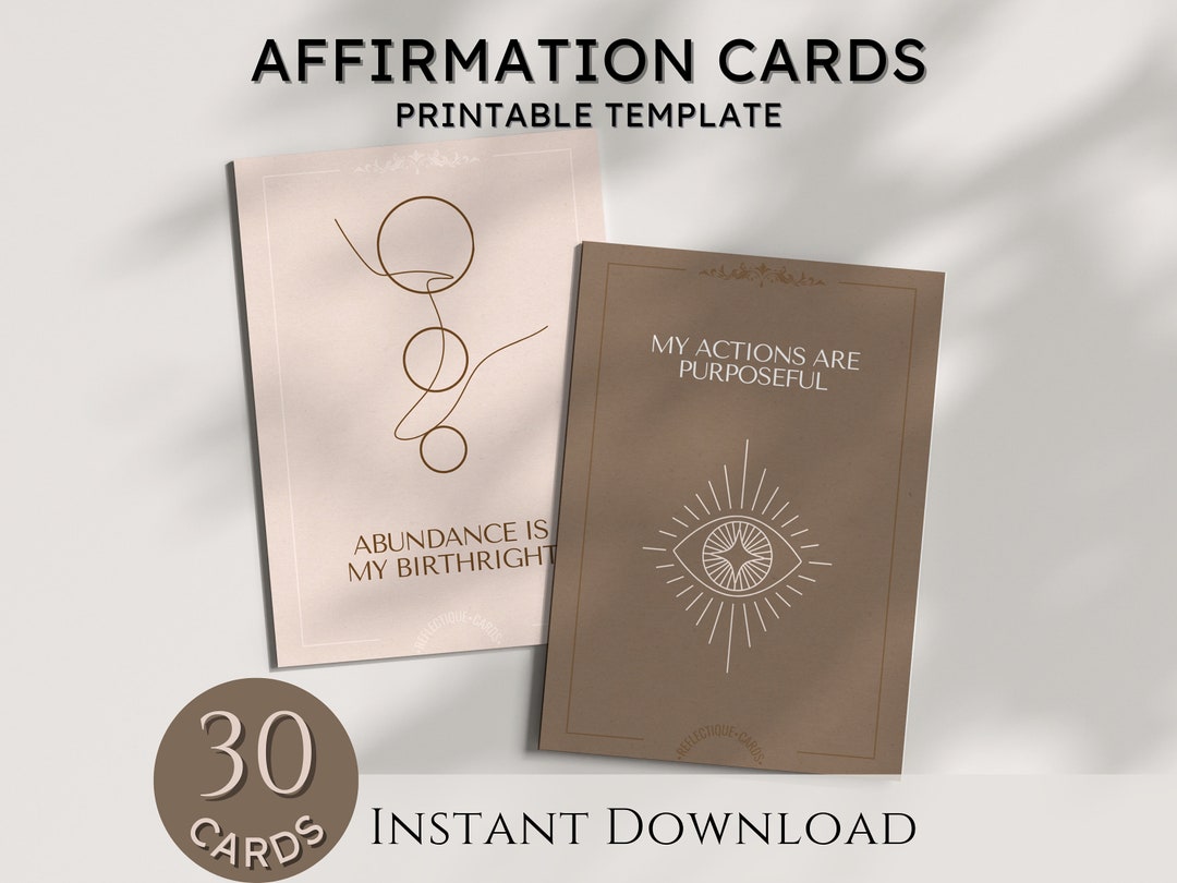 Affirmation Card 30 Printable Routine Card Manifest Card Positive ...